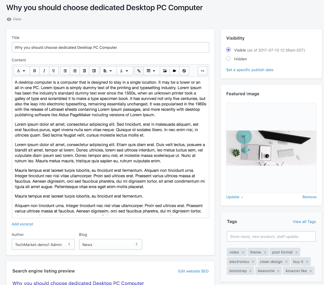 Techmarket Shopify Theme Documentation